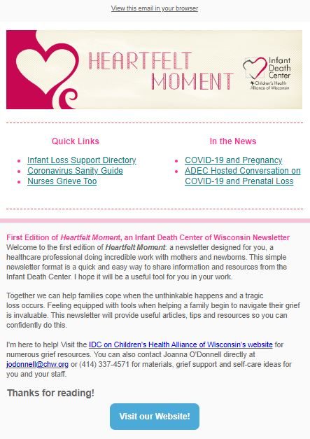 Heartfelt Moment - Children's Health Alliance of Wisconsin